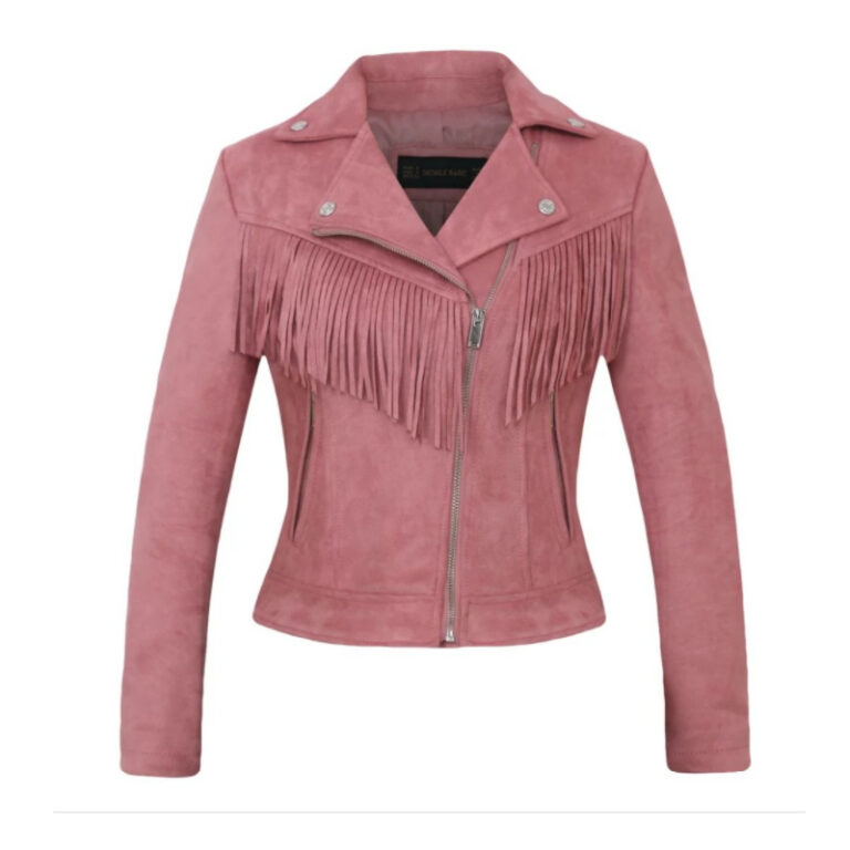 Veste Boho Daim Frange Rose : Chic et Tendance - ShineBoutique