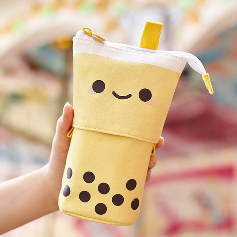 Trousse Rétractable Bubble Tea Jaune - ShineBoutique
