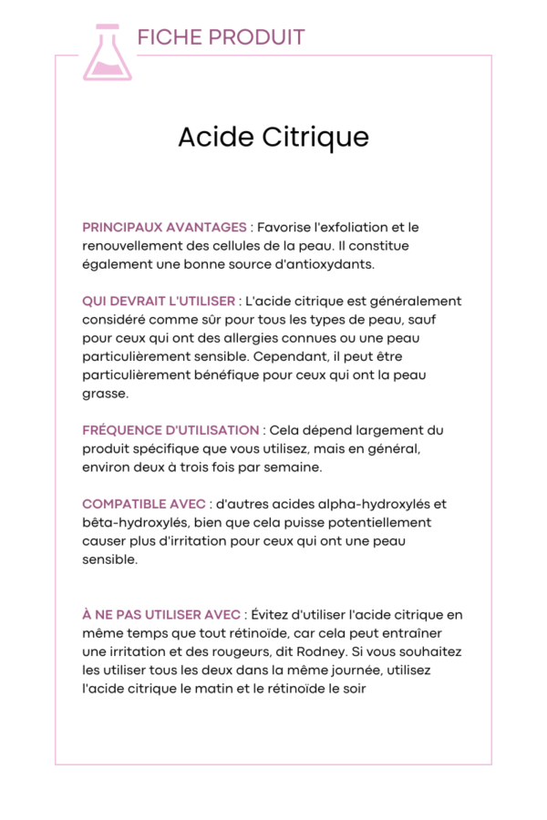 L'Acide Citrique est un AHA Sous-Estimé pour les Soins de la Peau ...